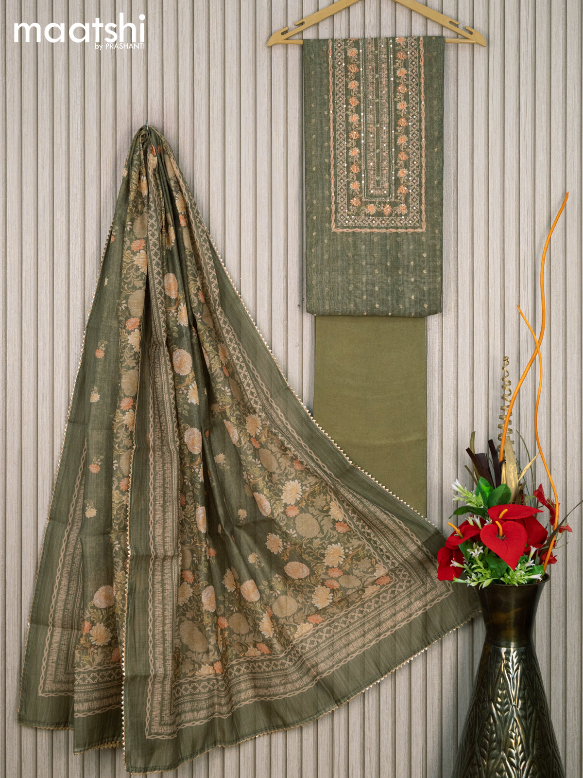 Chanderi Unstitched Salwar Suits – Maatshi